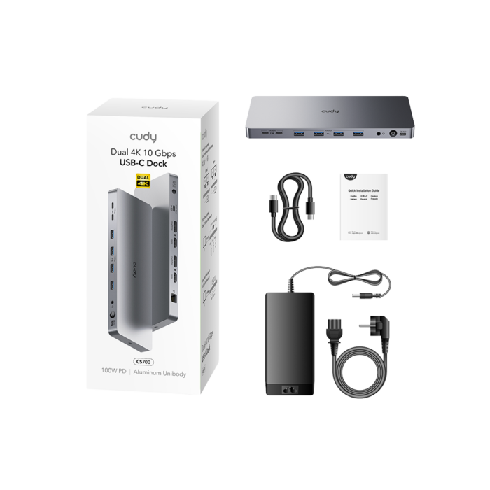 Dual 4K 10 Gbps USB-C Dock - Kosprod - Dycan i Produkteve Teknologjike